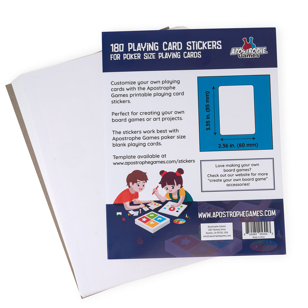Blank Stickers for Playing Cards - Print Your Playing Cards ...