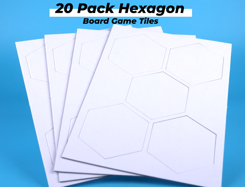 20 Blank Hexagon Board Game Tiles - Same Size As Settlers of Catan Til ...